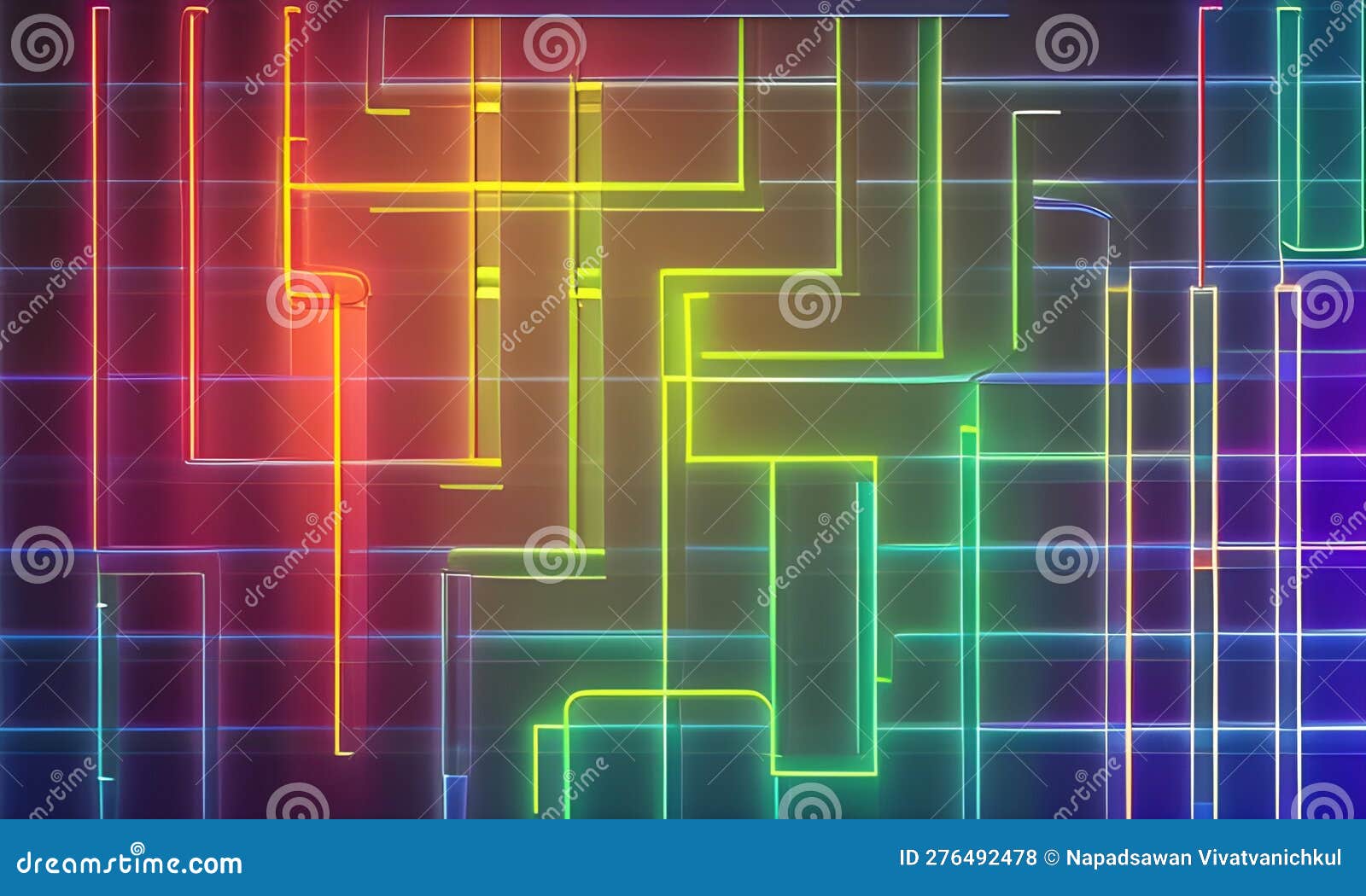 Colorful Abstract Neon Technology Background. Generative AI. Stock ...