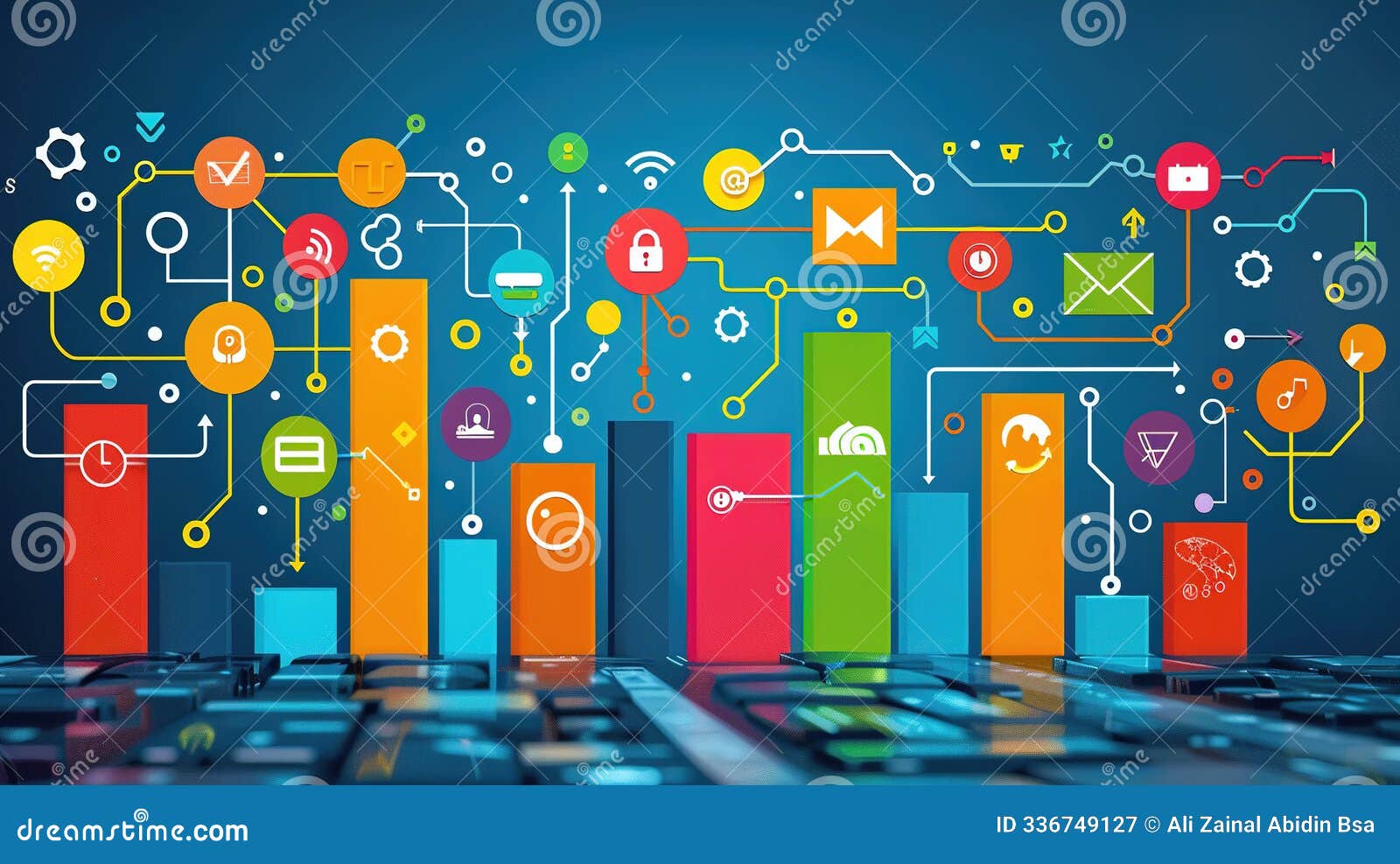 Colorful Abstract Network Concept.the Spectrum of Connectivity Stock ...