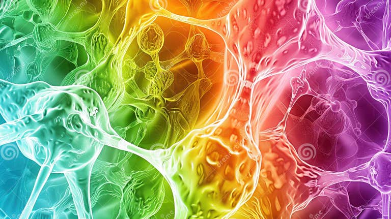 Colorful Abstract Neural Network Synapse Simulation Backdrop Stock ...