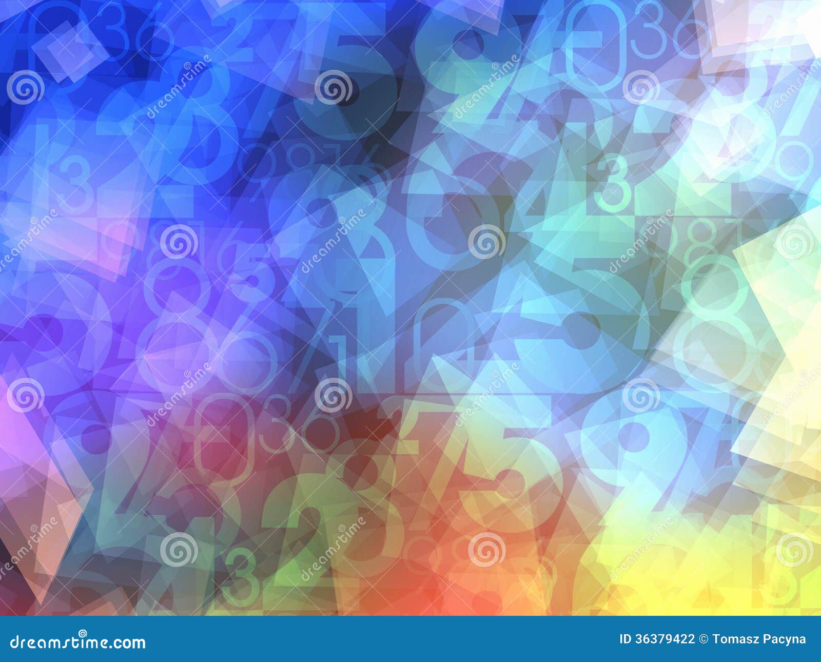Colorful Abstract Numbers Background Stock Illustration - Illustration ...