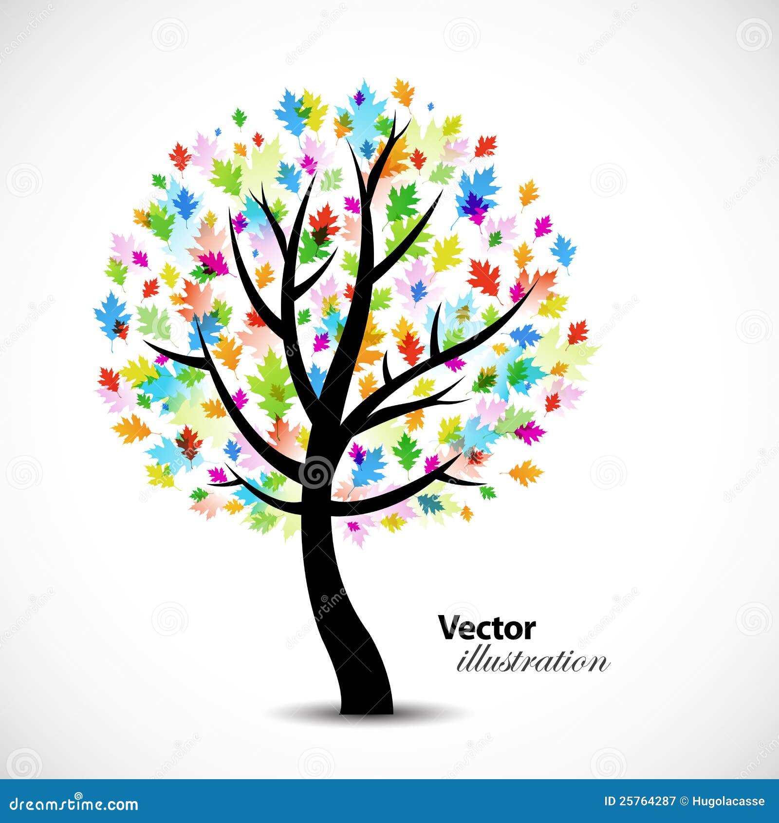 Colorful abstract oak tree stock illustration. Illustration of ...