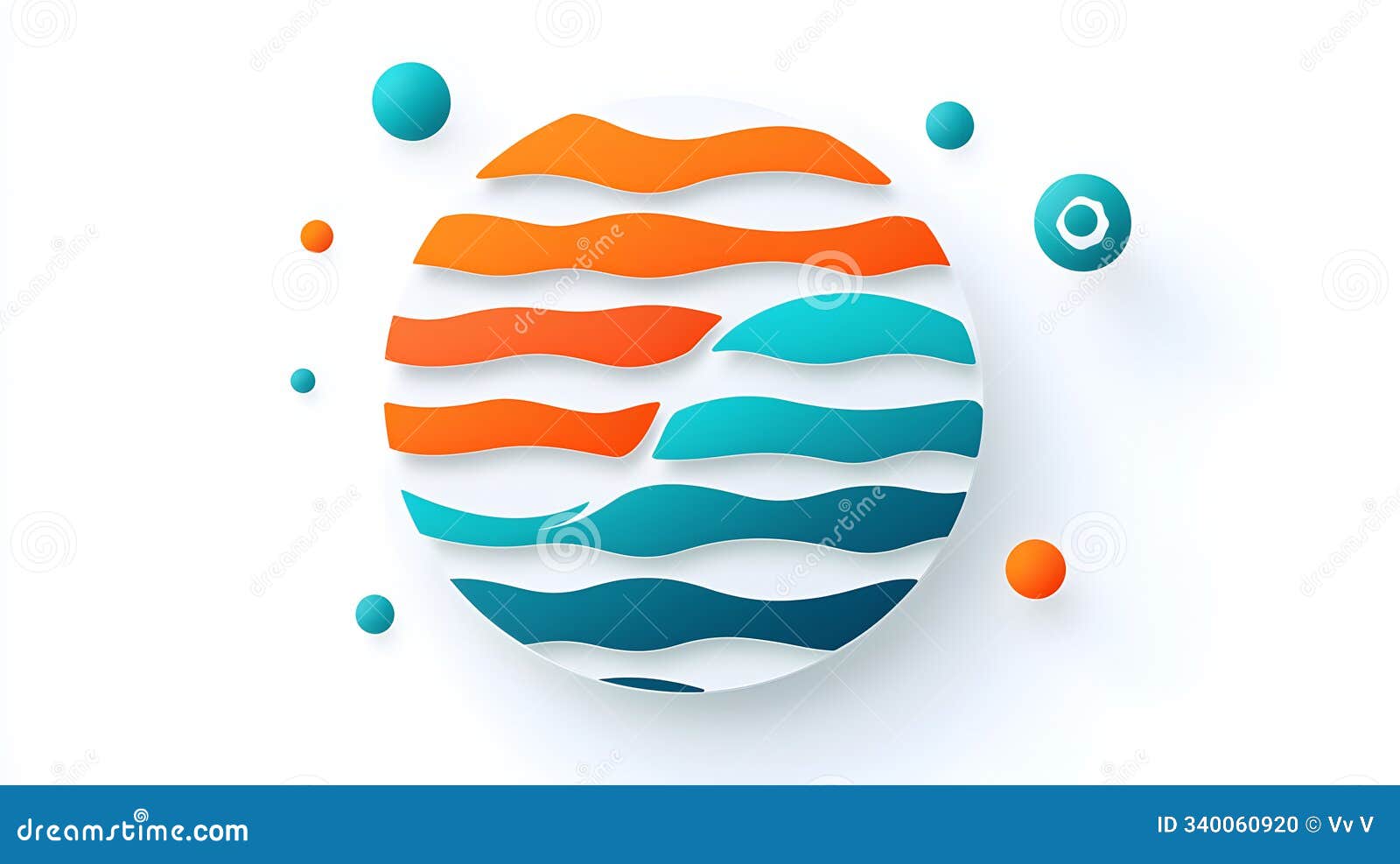 Colorful Abstract Ocean Waves Design Stock Illustration - Illustration ...