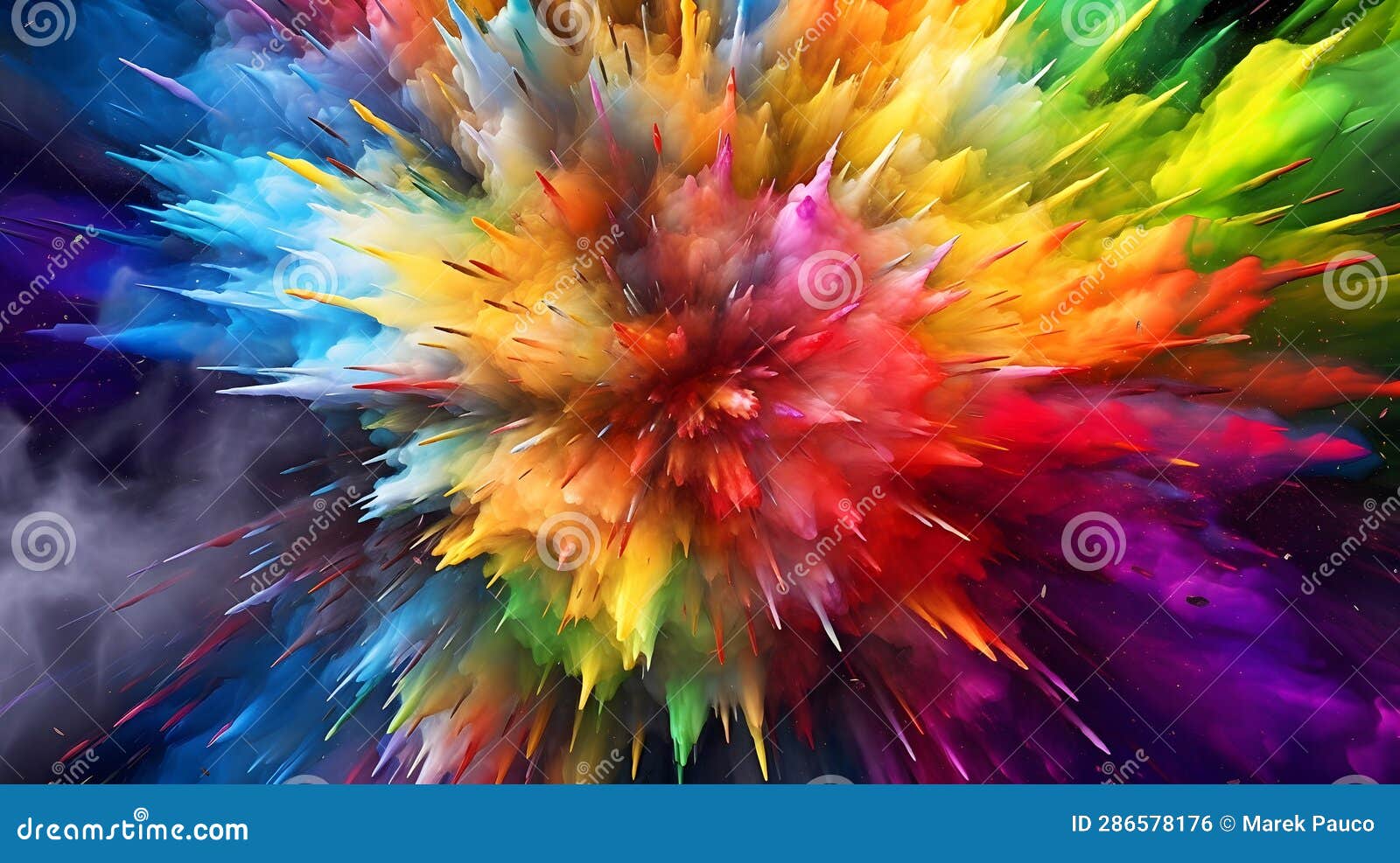 Colorful Abstract Paint Explosion on Black Background. Stock ...