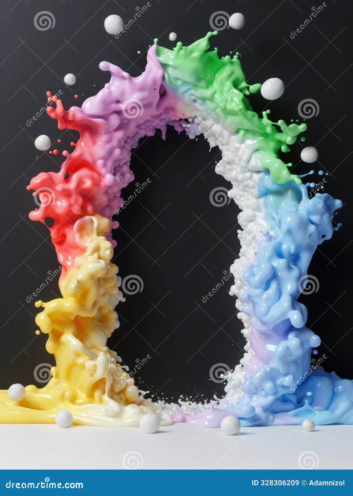 Colorful Abstract Paint Splash Art Stock Illustration - Illustration of ...
