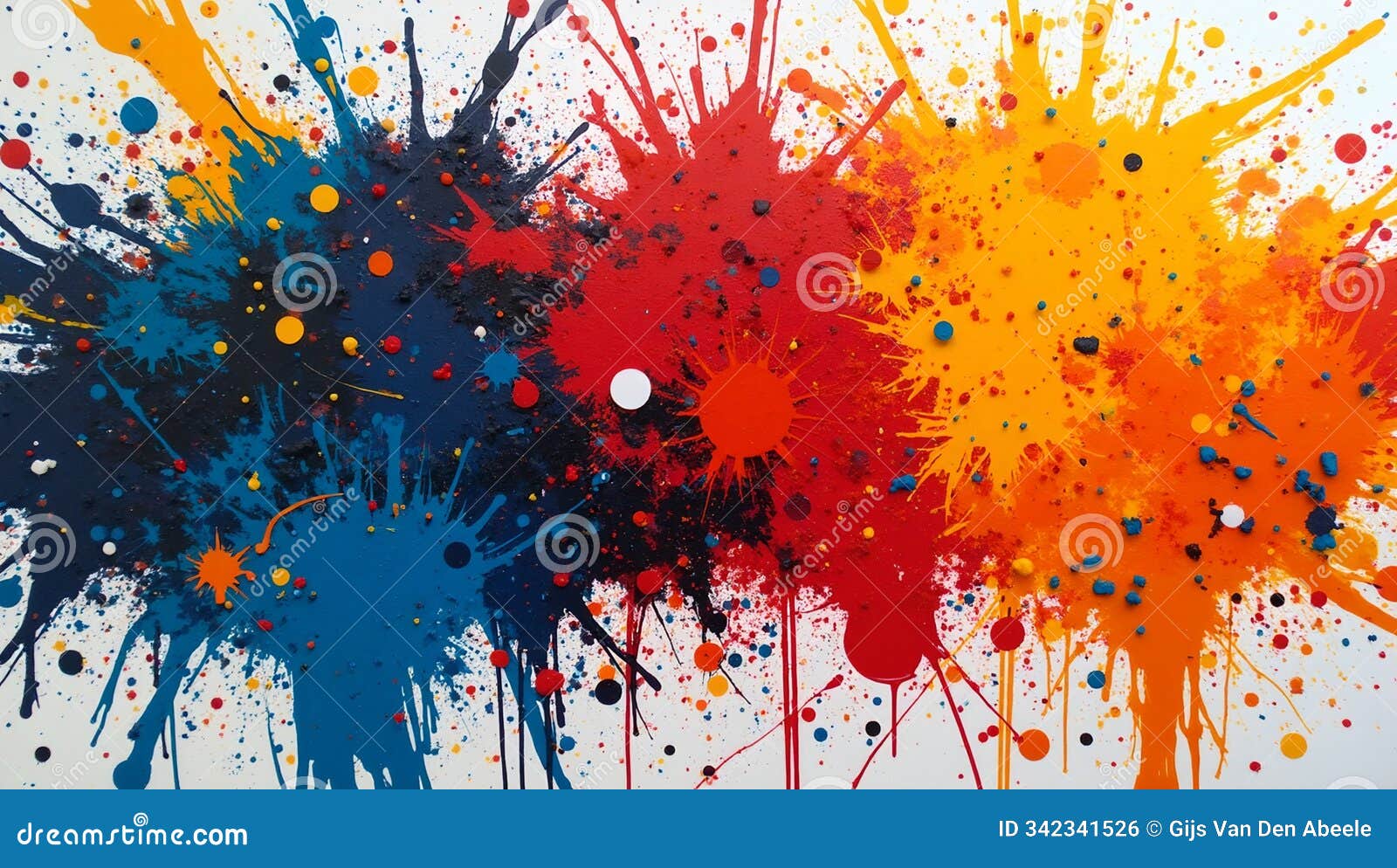 Colorful Abstract Paint Splatter Pattern in Bold Primary Colors for a ...