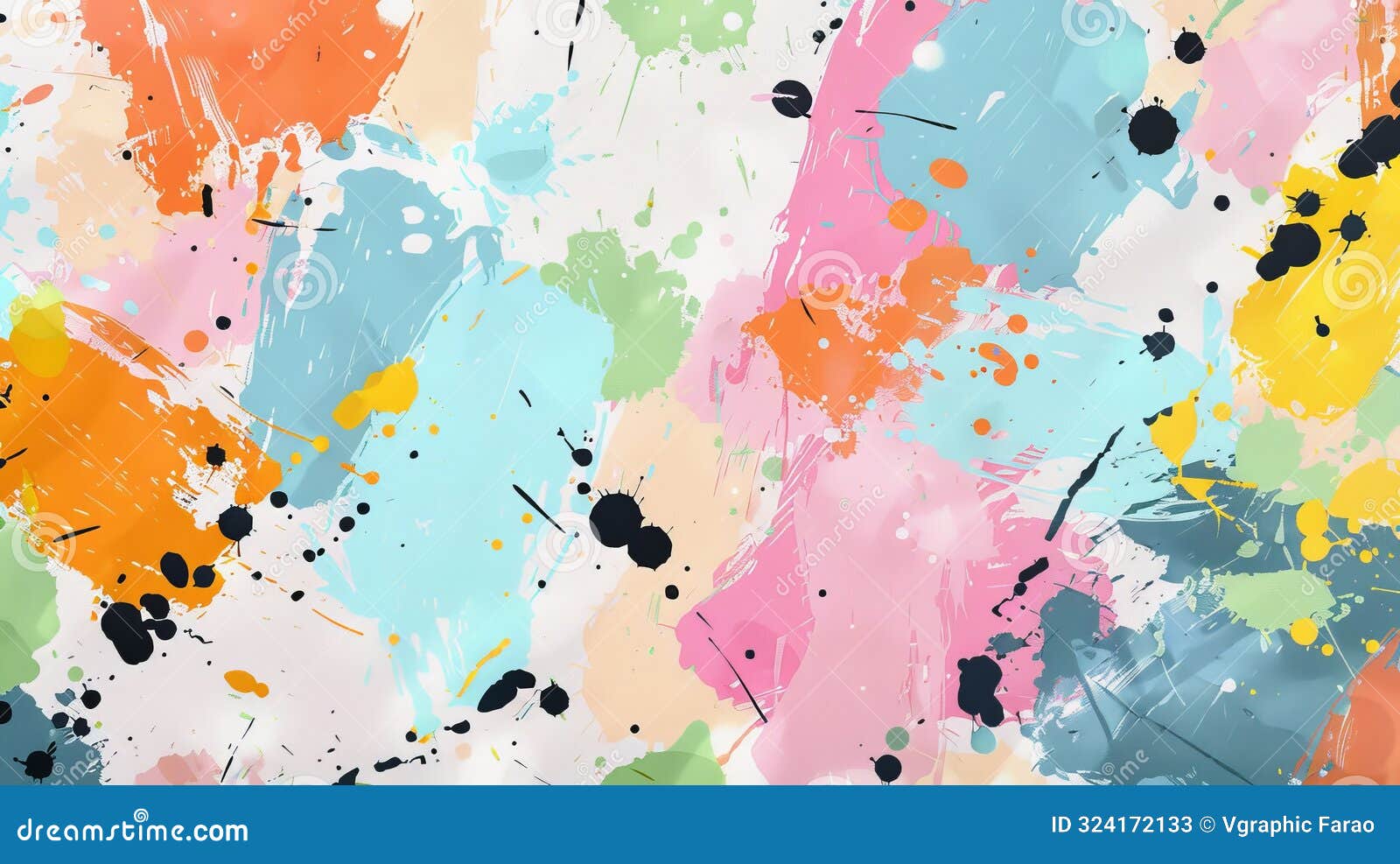 Colorful Abstract Paint Splatter on White Background, Modern Art ...