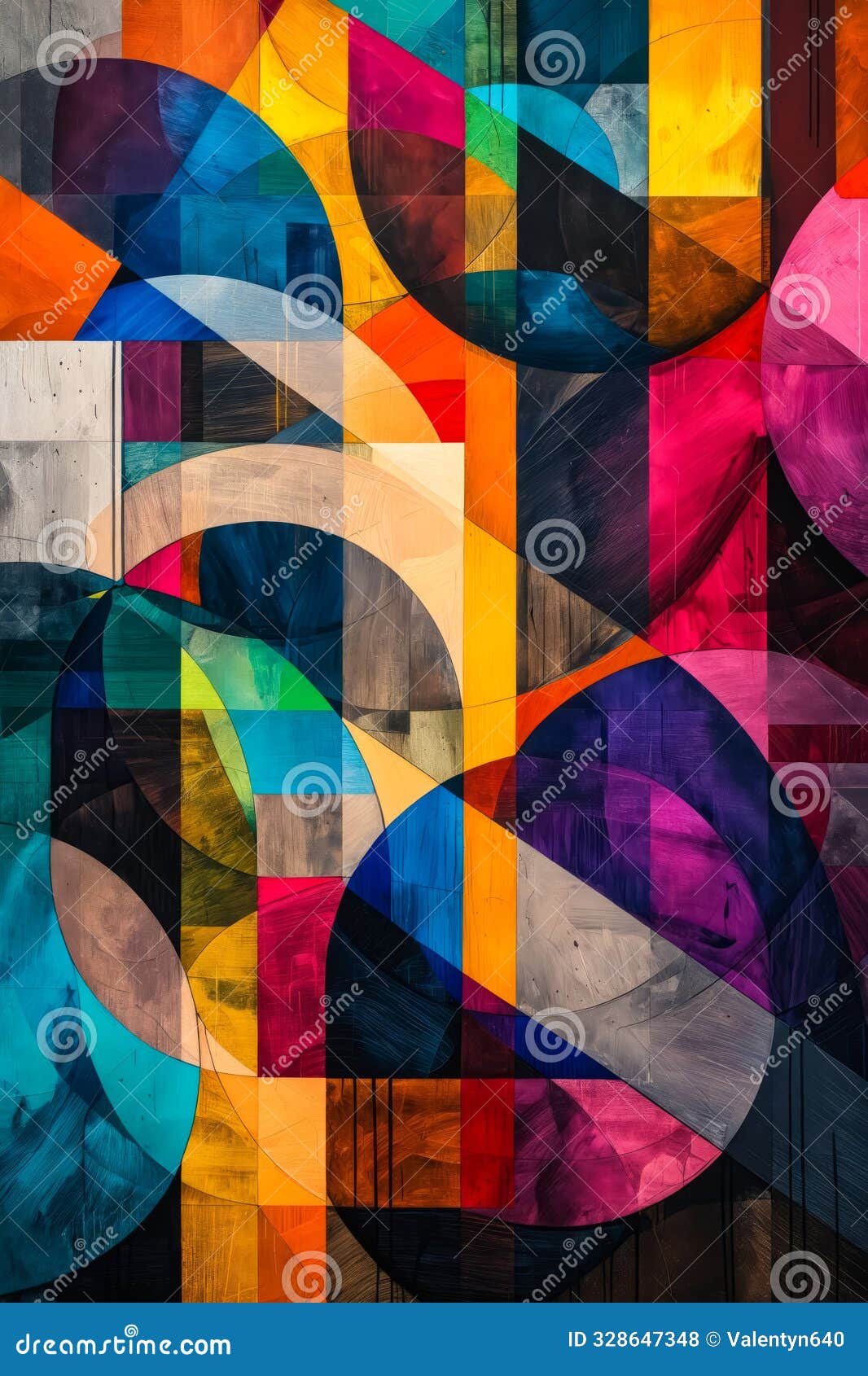 A Colorful Abstract Painting of a Colorful Abstract Design. Generative ...