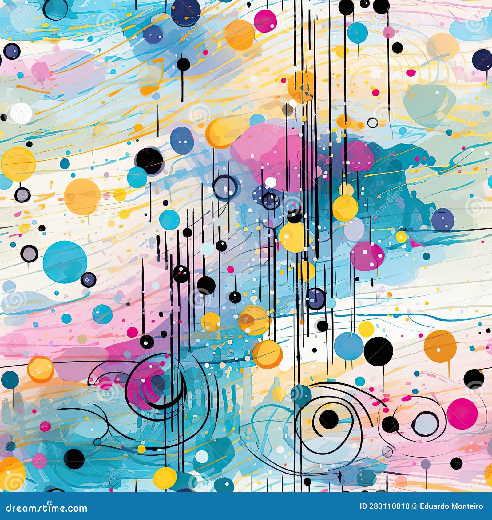 Colorful Abstract Painting with Drips and Splatters (tiled) Stock ...