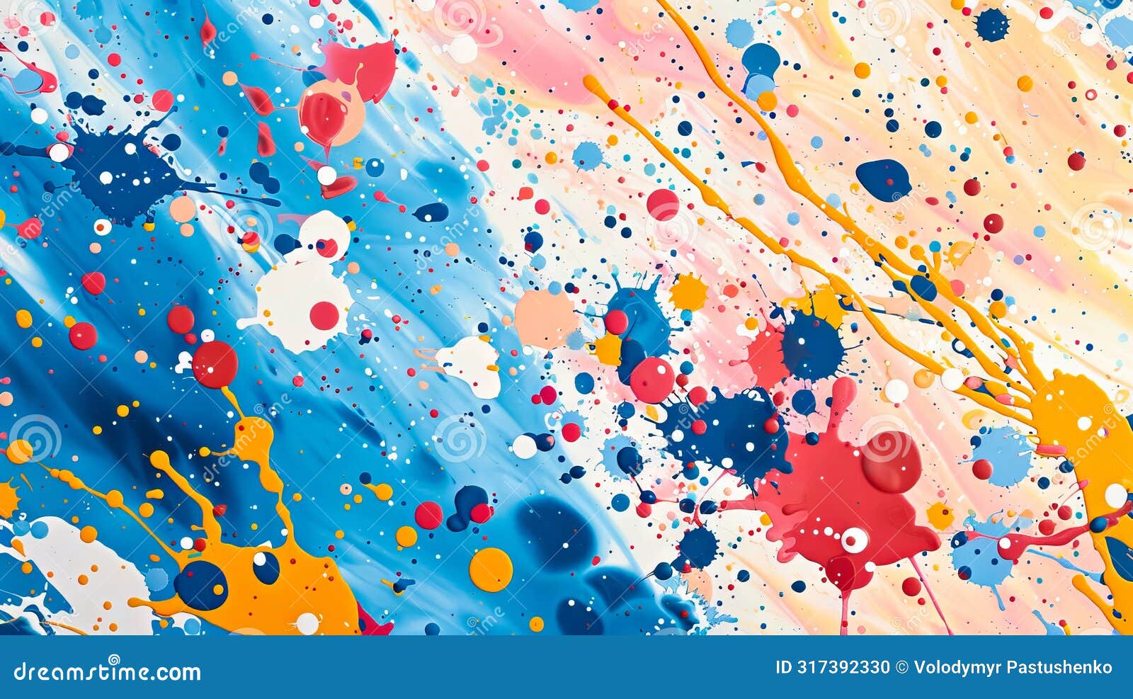 A Colorful Abstract Painting with Paint Splatters Stock Photo - Image ...