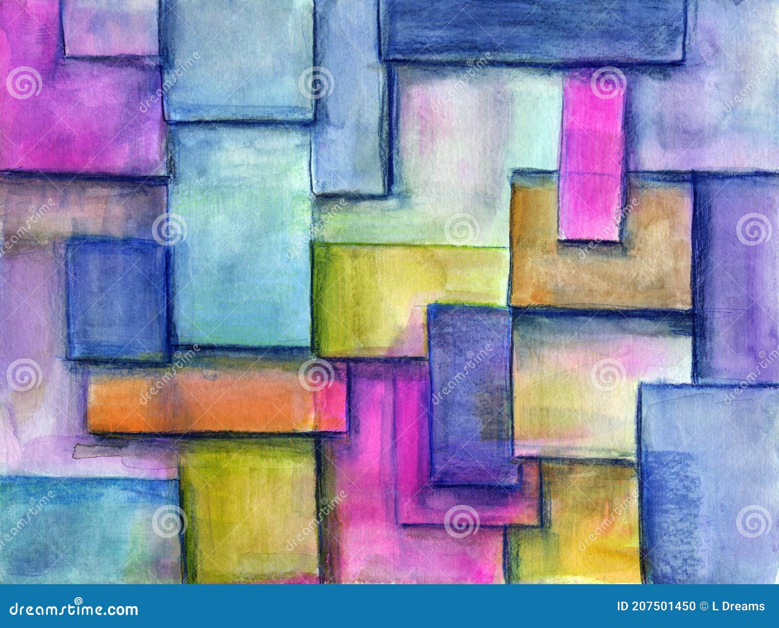 Colorful Rectangular Abstract Painting Stock Illustration ... Colorful Rectangular Abstract Painting Stock Illustration ...