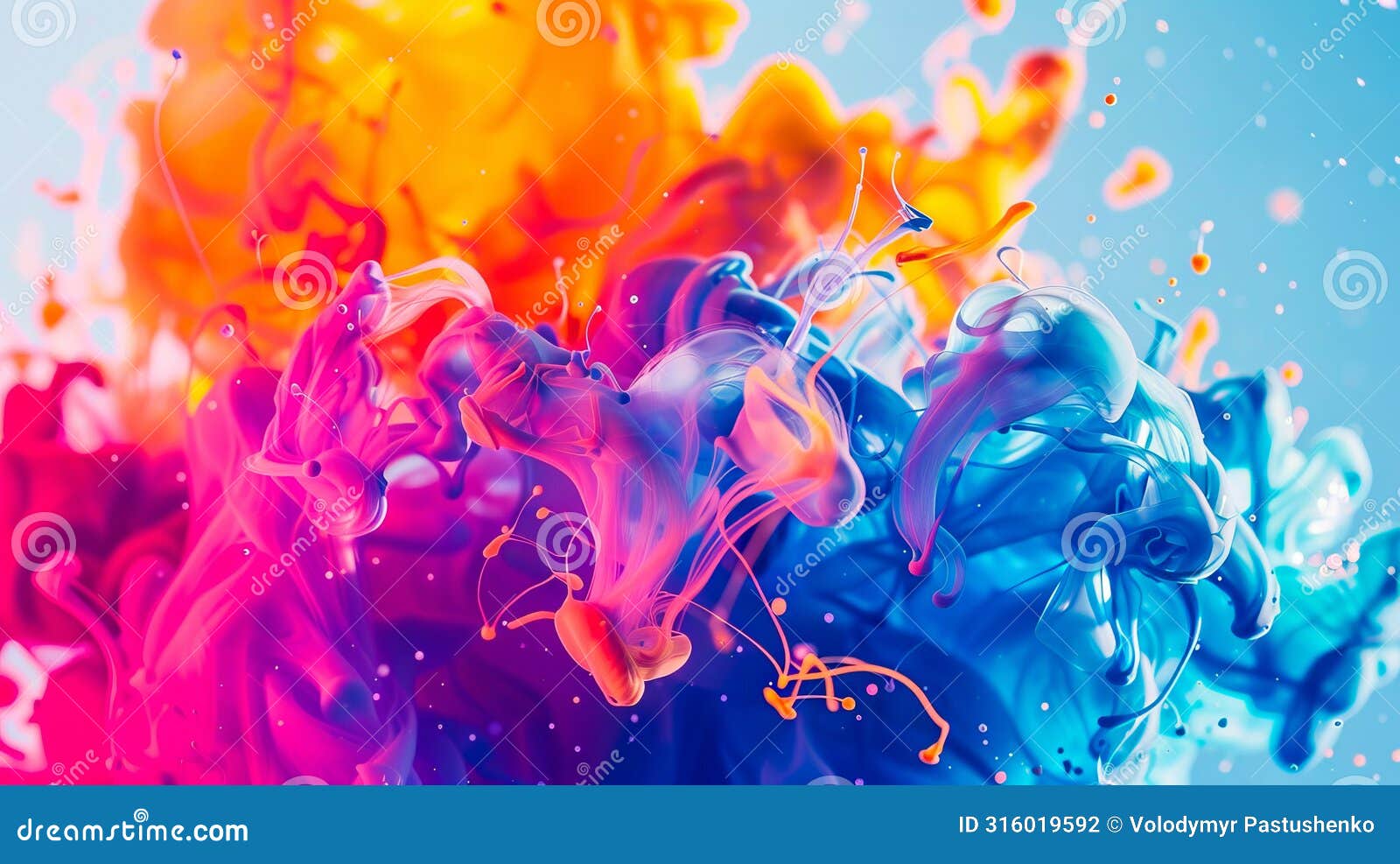 A Colorful Abstract Painting with Splashes of Paint Stock Photo - Image ...