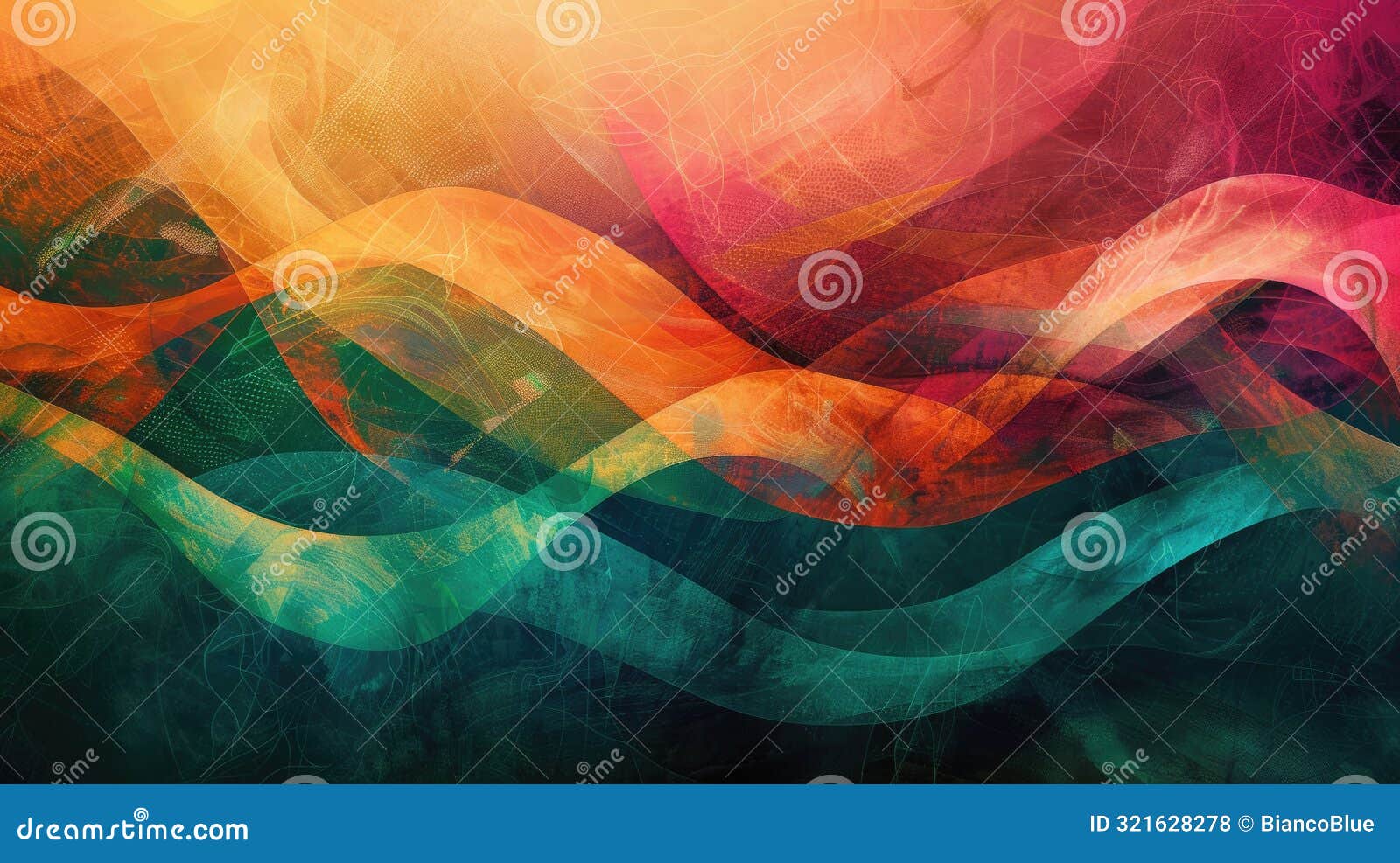 Colorful Abstract Painting with a Wave Pattern. AIG51A Stock Photo ...
