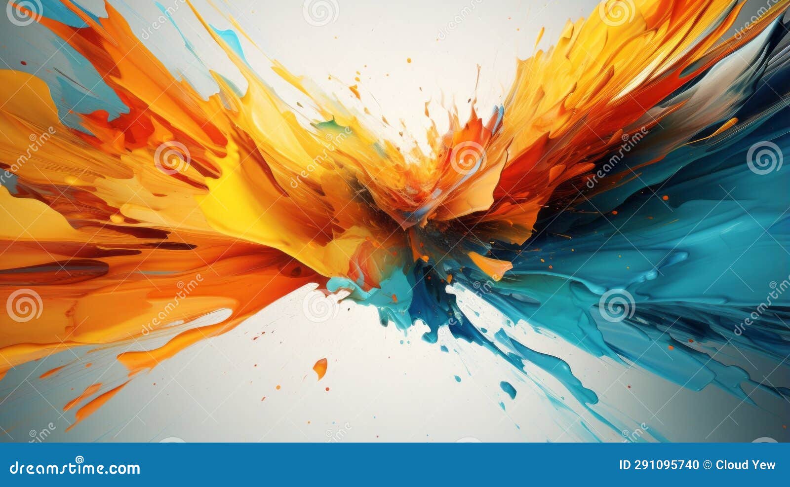 Colorful Abstract Painting on a White Background Stock Illustration ...