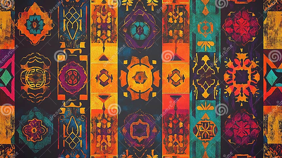 Colorful Abstract Patchwork of Geometric and Textural Patterns Stock ...