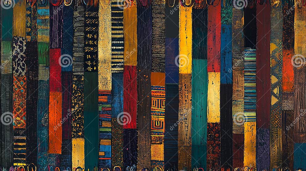 Colorful Abstract Patchwork of Geometric and Textural Patterns Stock ...