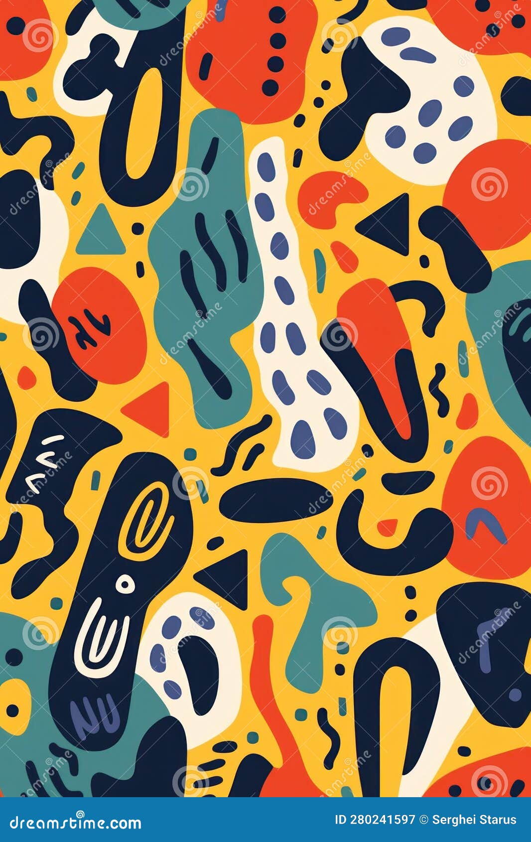 A Colorful Abstract Pattern with Different Shapes and Sizes. Generative ...