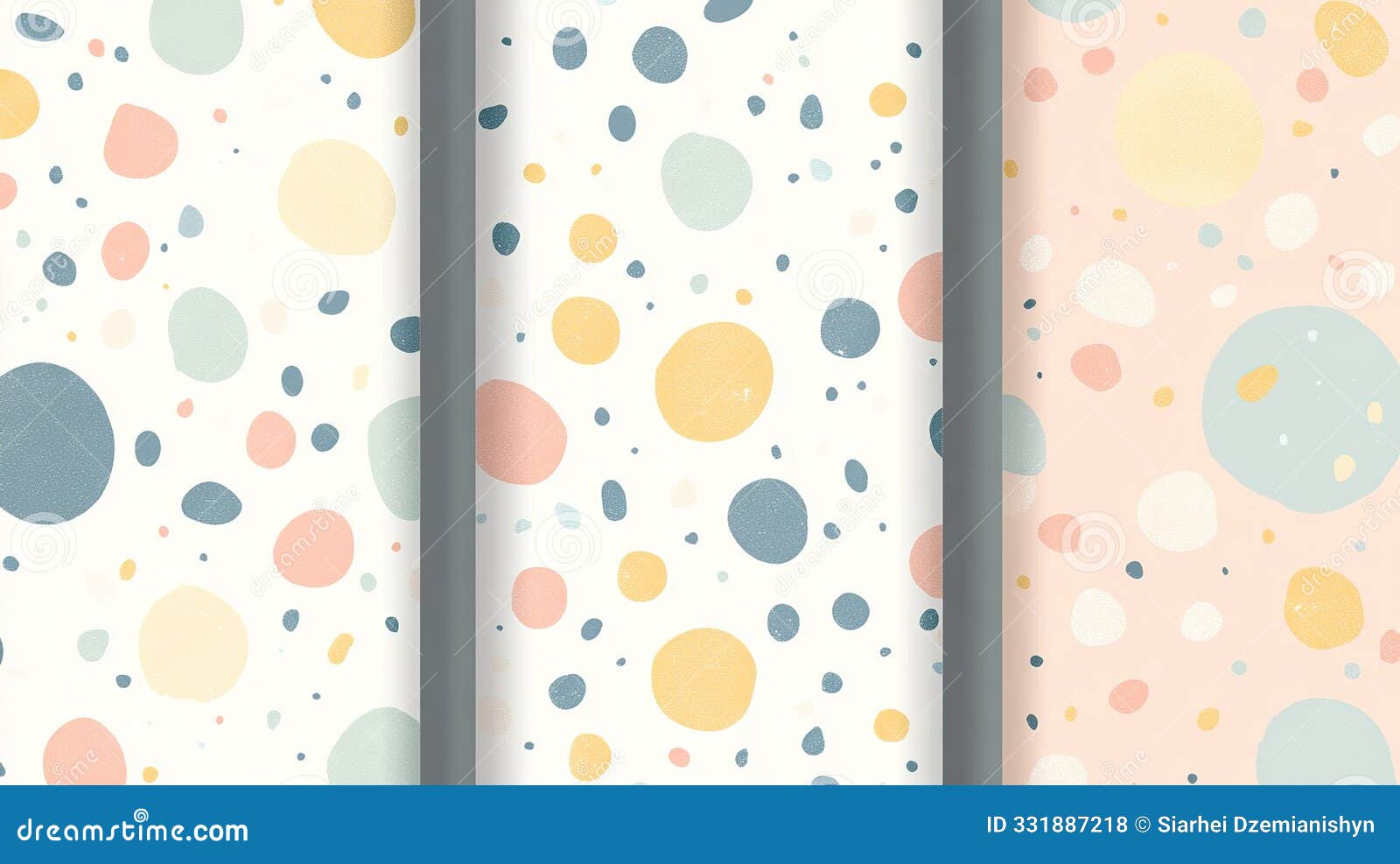 Colorful Abstract Patterned Wallpaper with Pastel Dots in Three ...