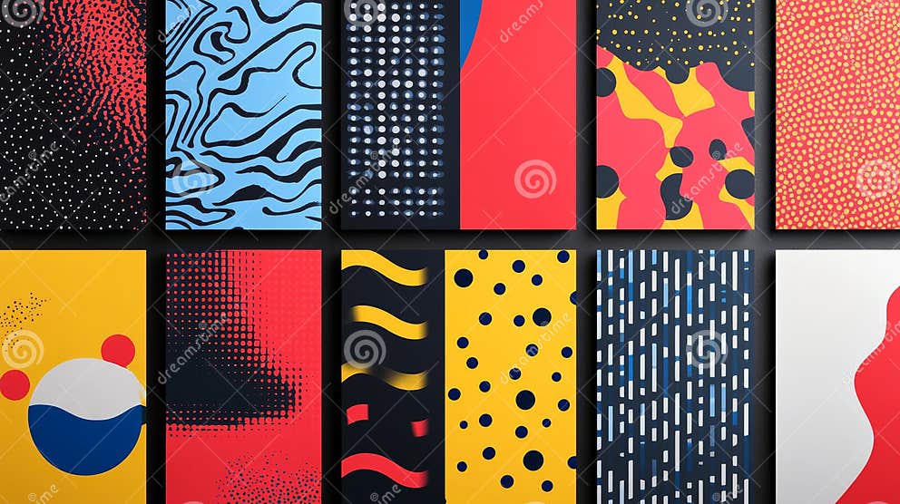 Colorful Abstract Patterns Arranged in a Grid Showcasing Various ...