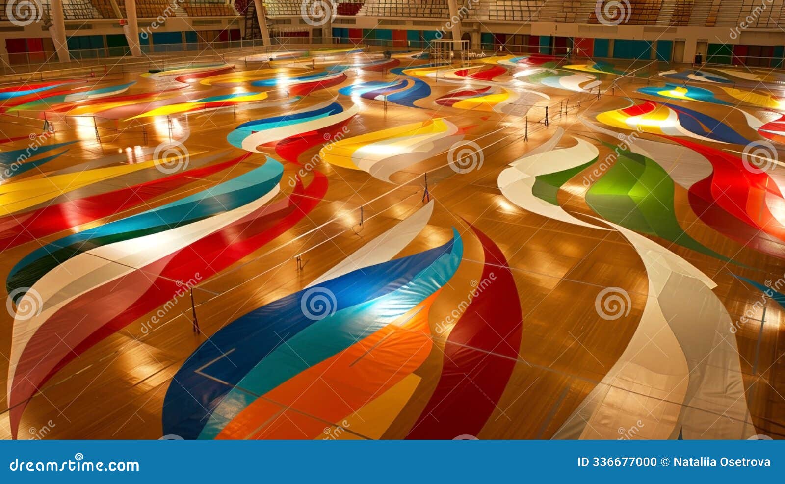 Colorful Abstract Patterns on the Floor of an Indoor Sports Arena ...
