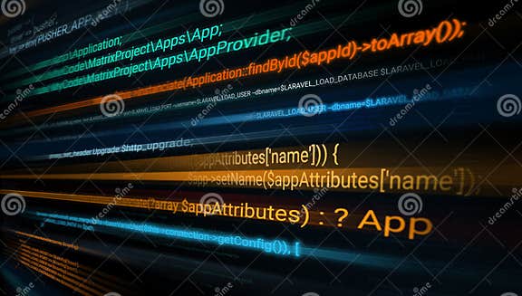 Colorful Abstract Perspective Looking Background Theme with Coding ...