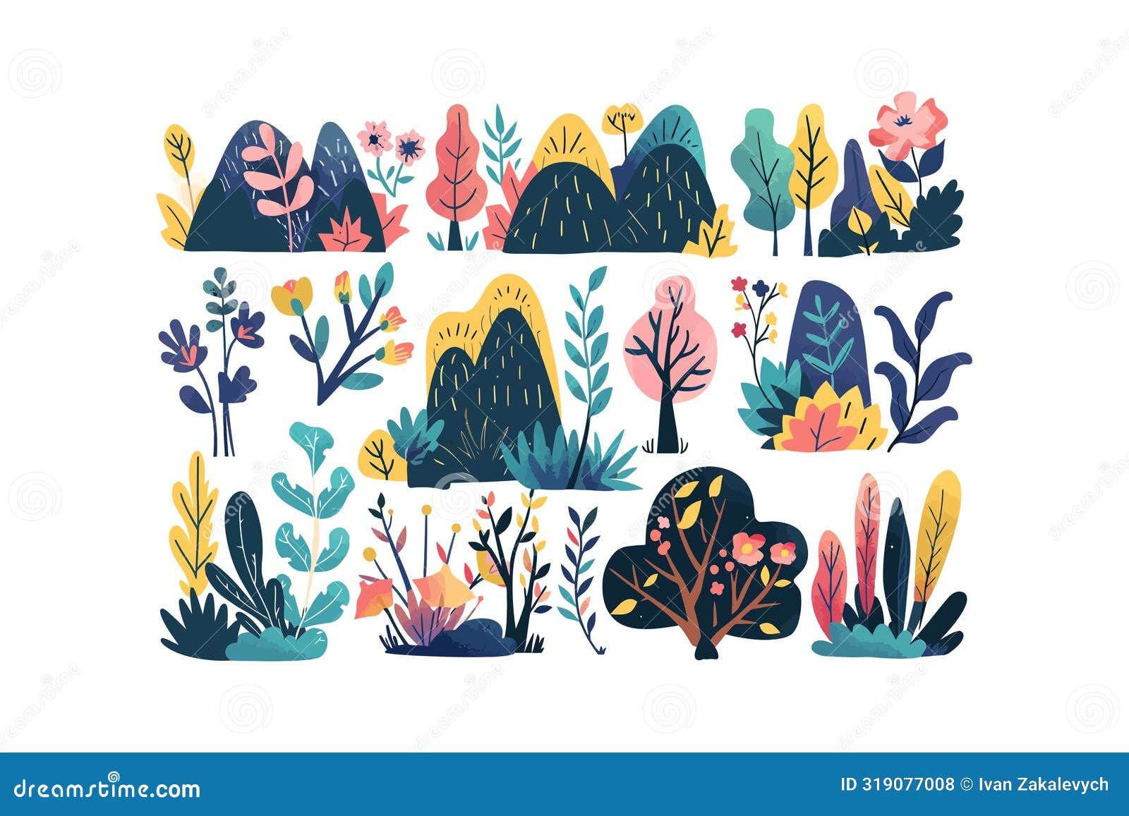 Abstract Plants Framework Vector Illustration | CartoonDealer.com #2579342
