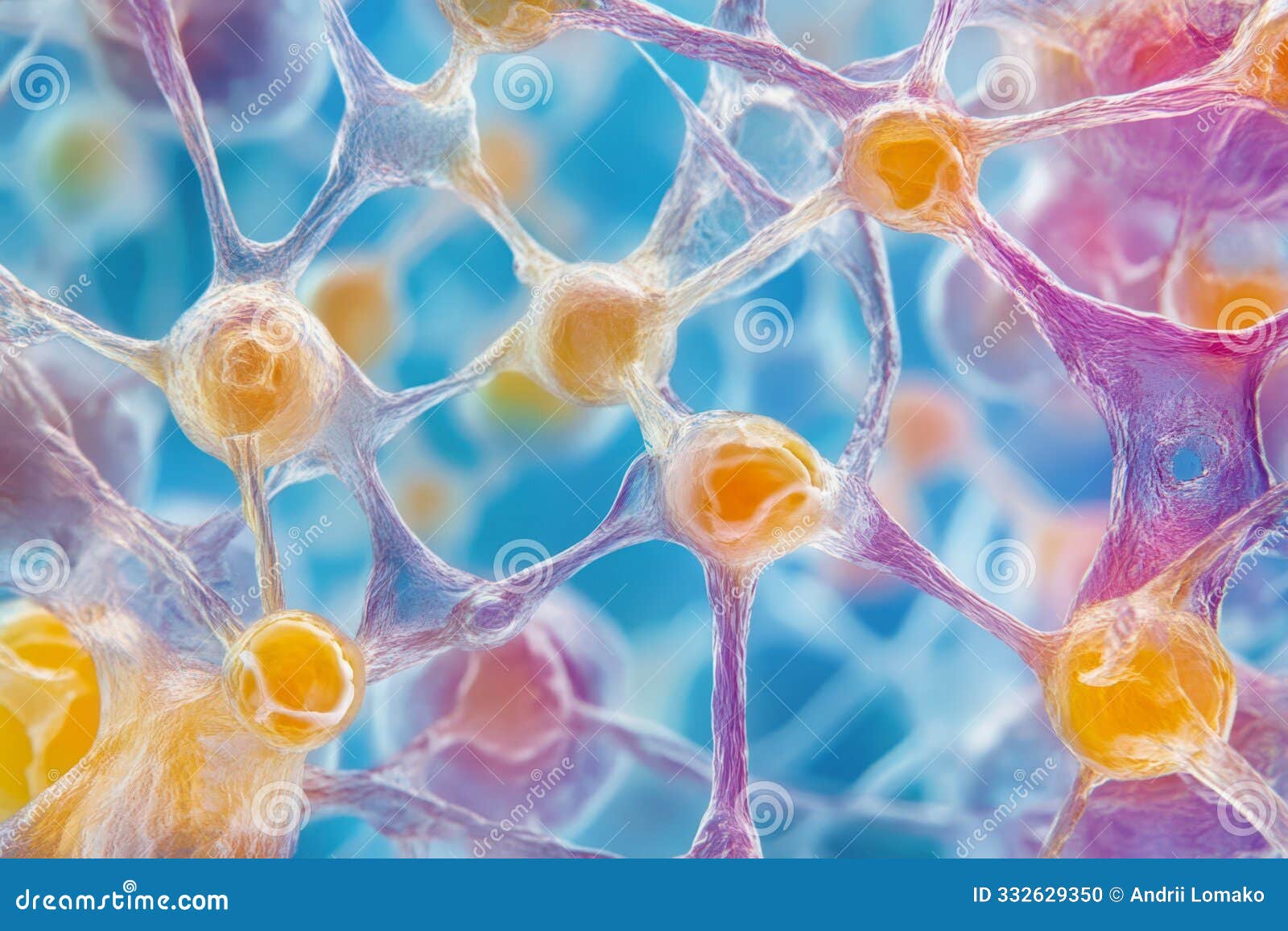 Colorful Abstract Representation of Cell Structures Under a Microscope ...
