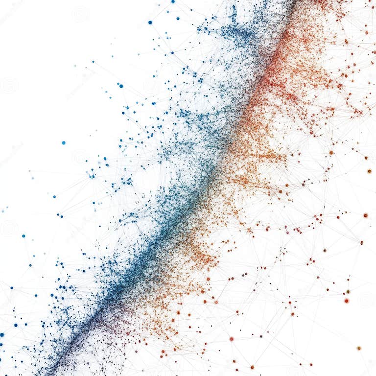 Colorful Abstract Representation of Interconnected Dots and Lines ...