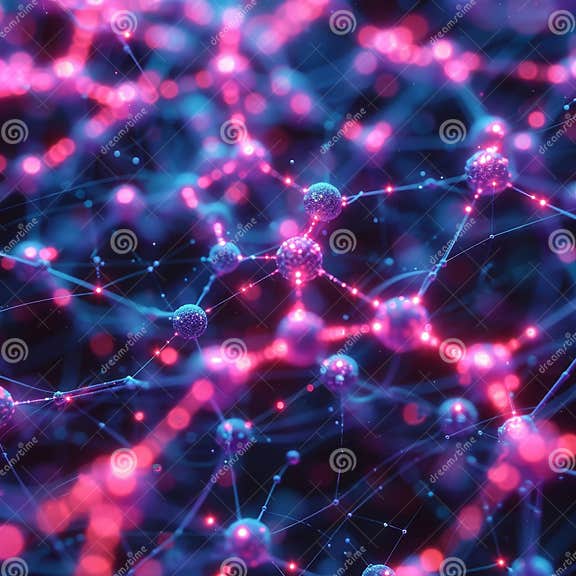 Colorful Abstract Representation of Interconnected Particles in a ...