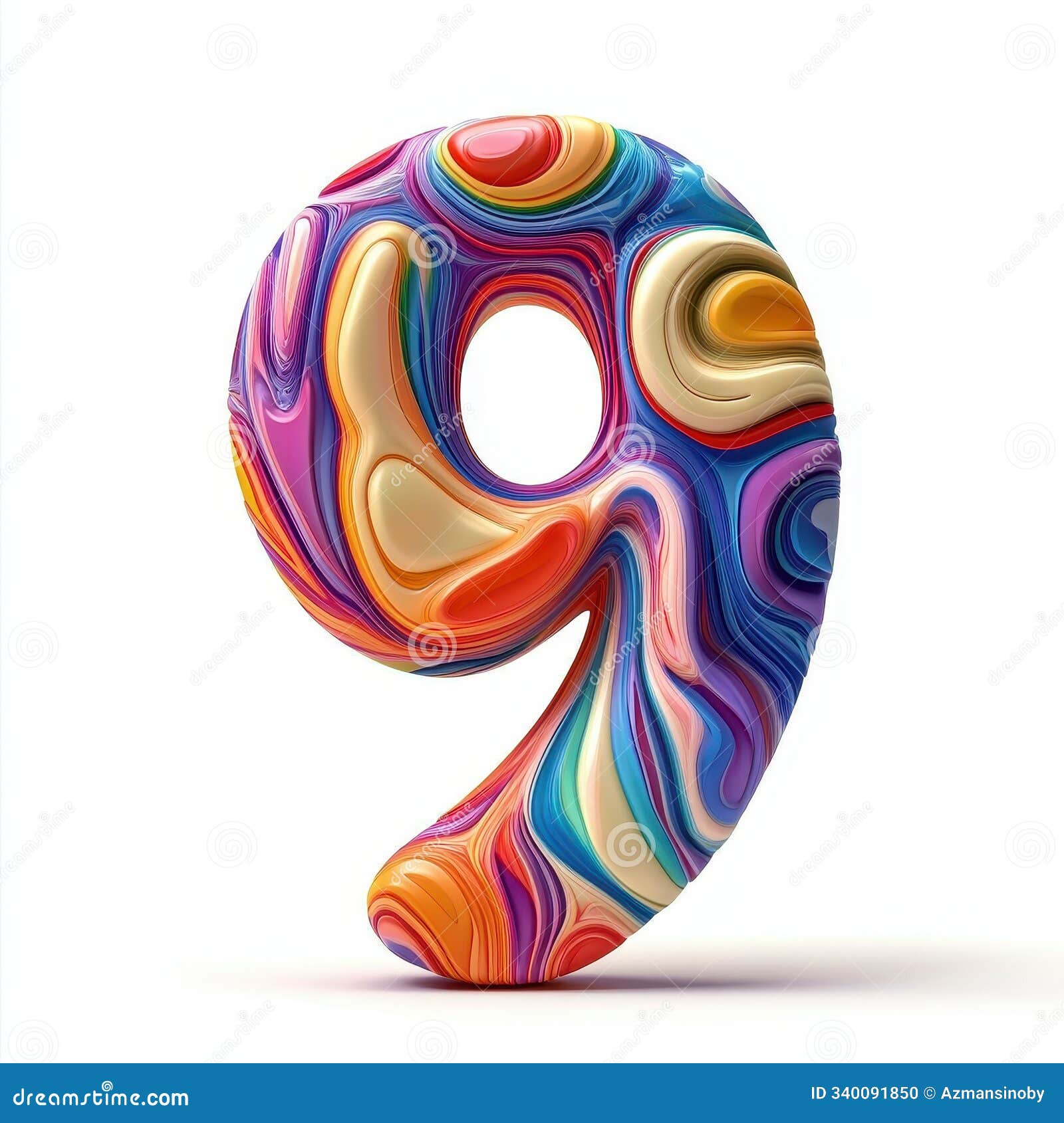 A Colorful, Abstract Representation of the Number Nine, Showcasing ...