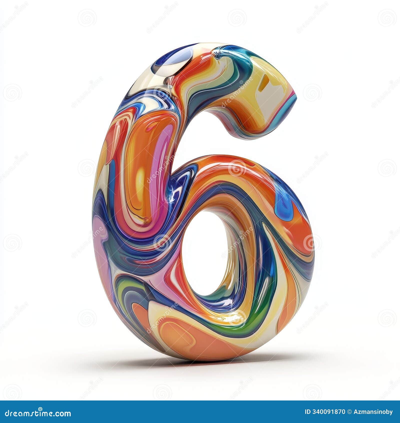 A Colorful, Abstract Representation of the Number Six, Showcasing ...