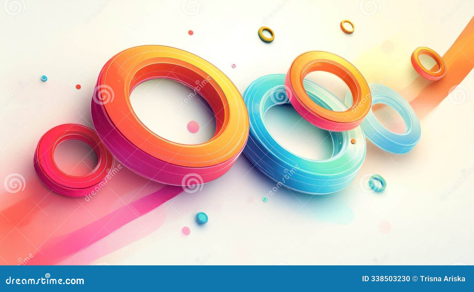 Colorful Abstract Rings Floating with a Gradient Background, Creating a ...