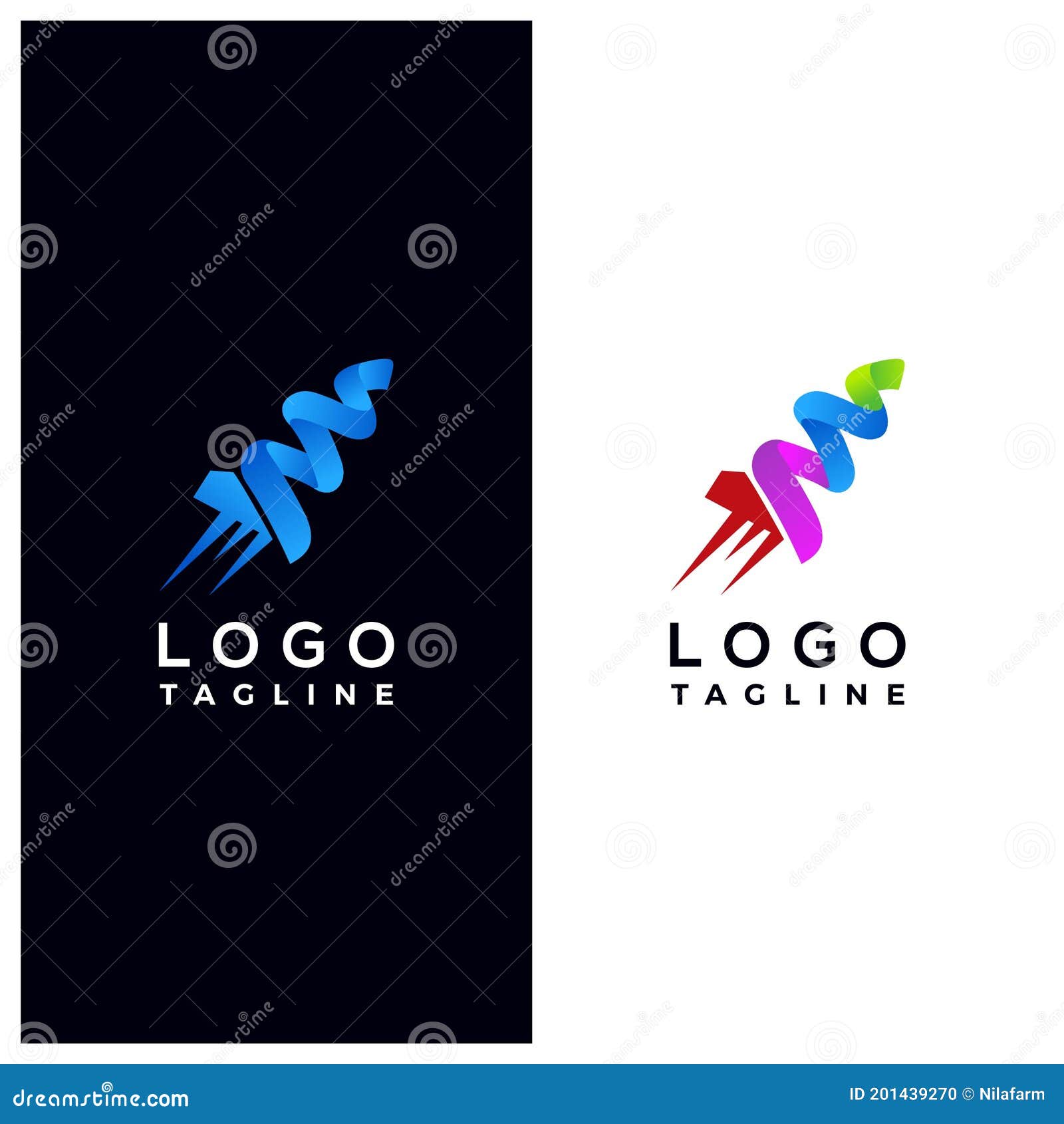 Colorful Abstract Rocket Logo Design Template Stock Vector ...