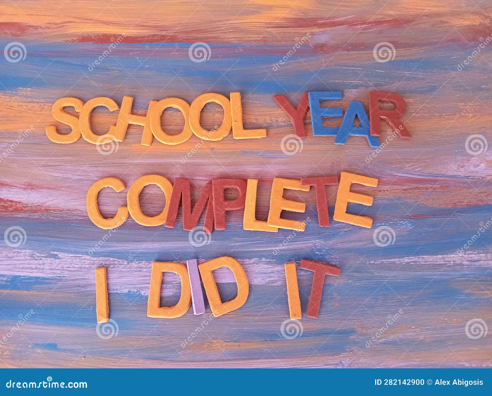 Colorful Abstract School Year Complete I Did it Message on a Colorful ...
