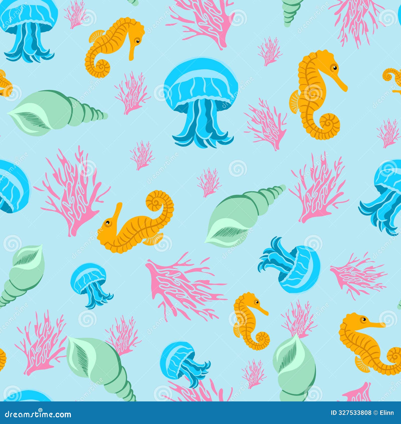 Colorful Abstract Sea Life Pattern Design Stock Vector - Illustration ...