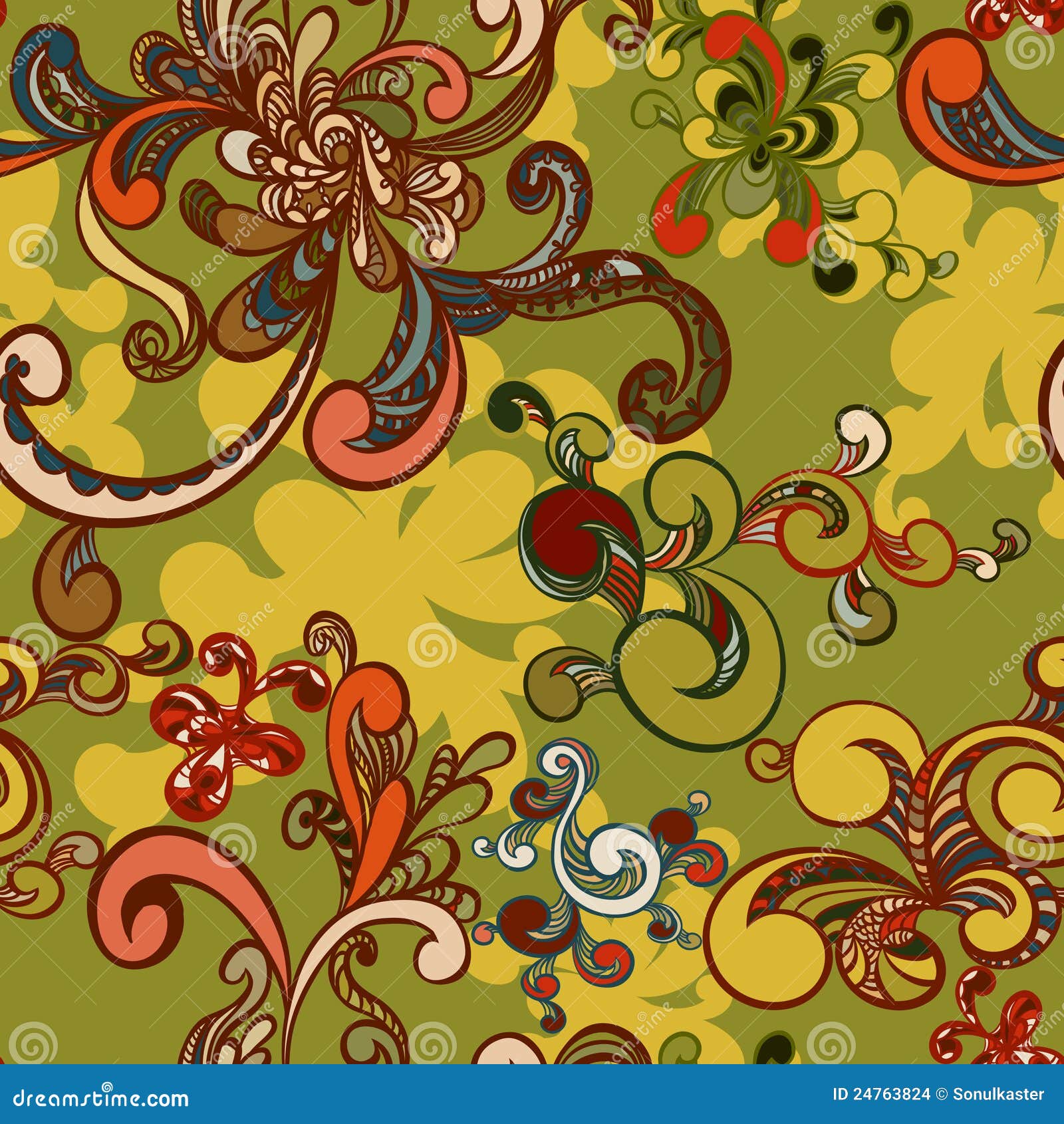 Colorful Abstract Seamless Pattern with Swirls Stock Vector ... Colorful Abstract Seamless Pattern with Swirls Stock Vector ...