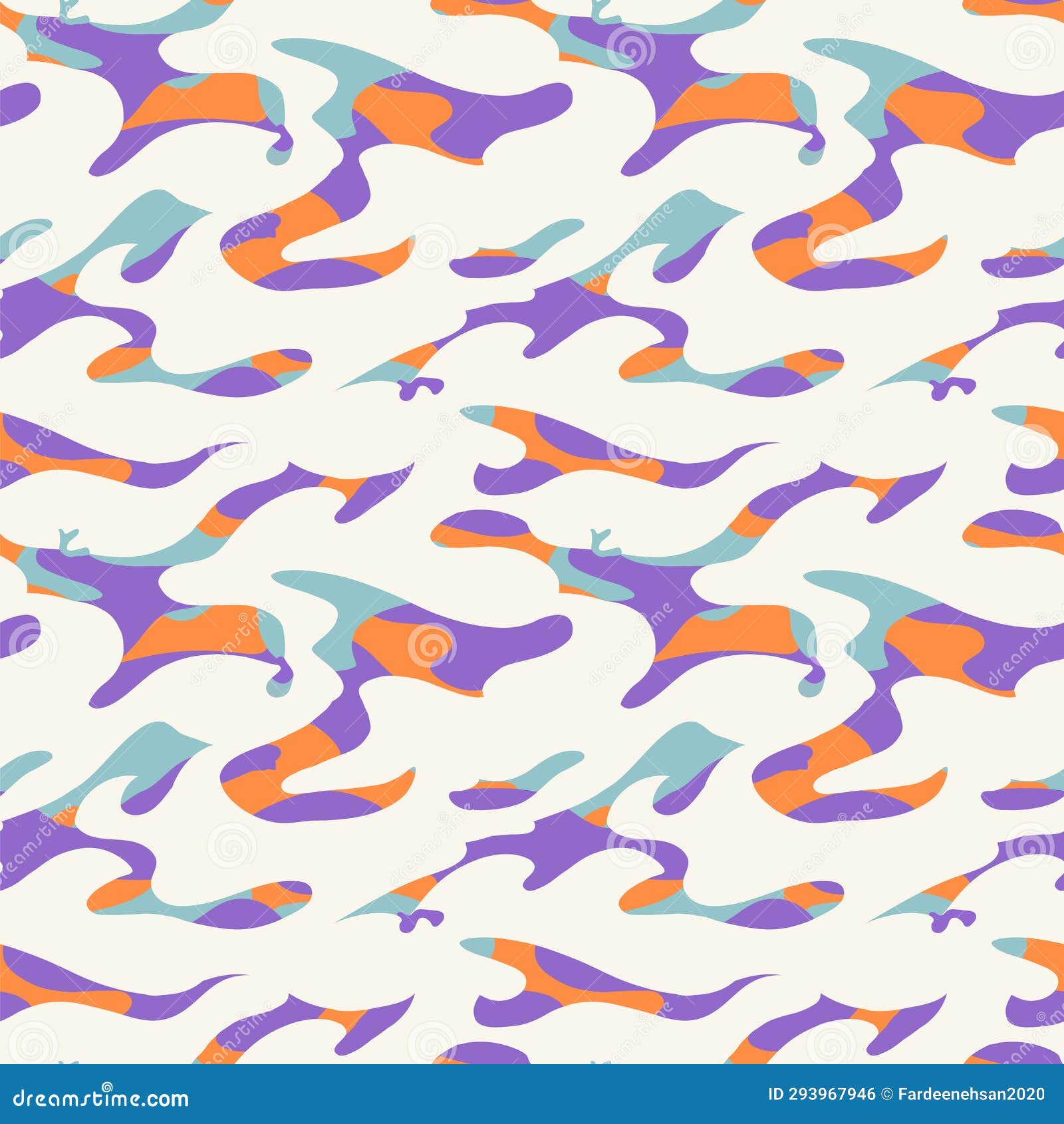 Colorful Abstract Shape Retro Camouflage Texture Seamless Pattern ...