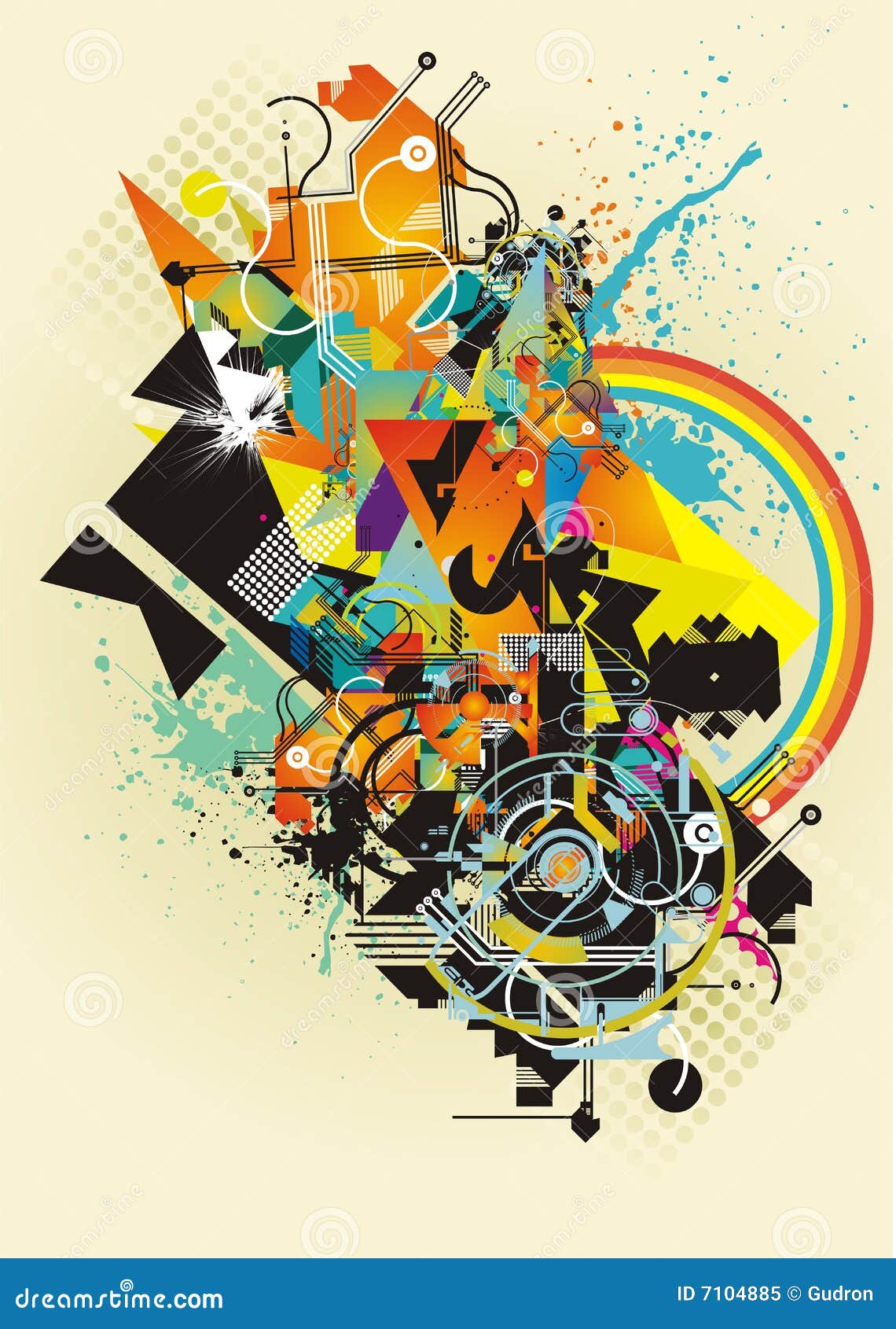 Colorful abstract shapes stock illustration. Illustration of texture ...
