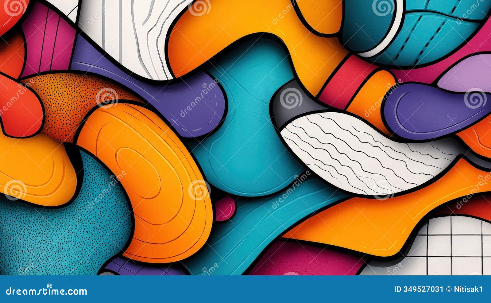 Colorful Abstract Shapes and Patterns Design Stock Illustration ...