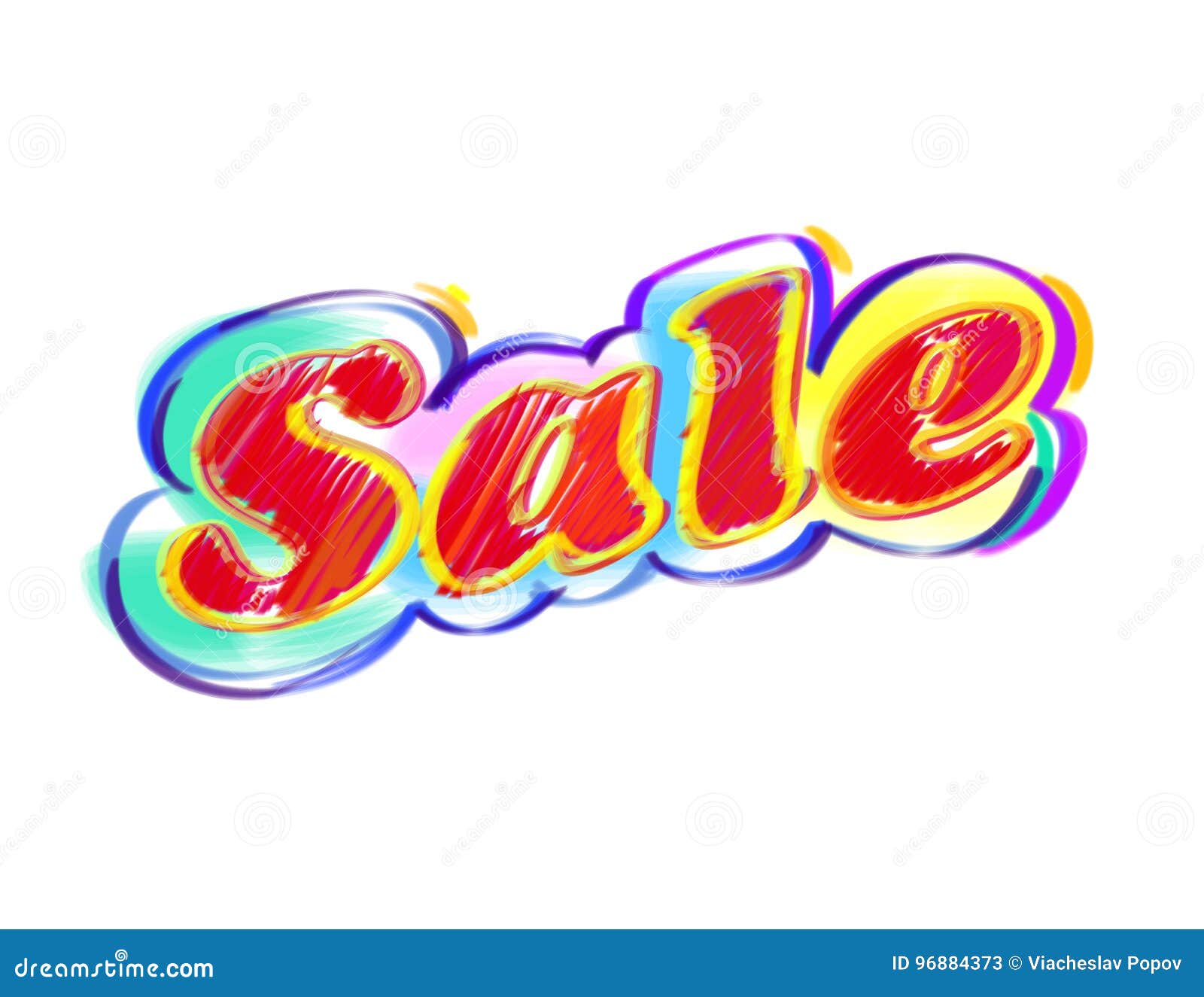 Colorful Abstract Sign with Sale Stock Illustration - Illustration of ...