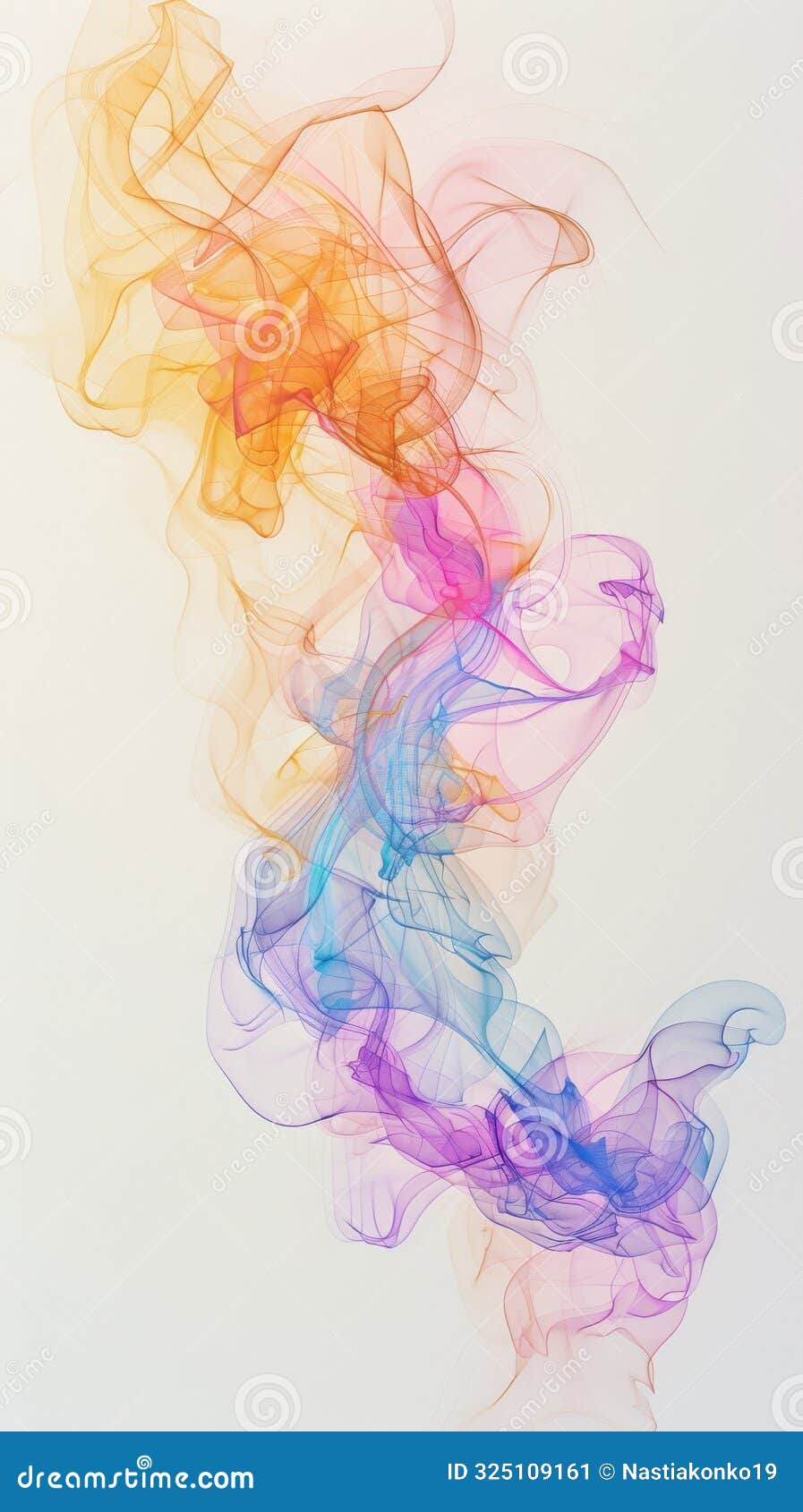 Colorful Abstract Smoke Pattern on White Background Stock Image - Image ...