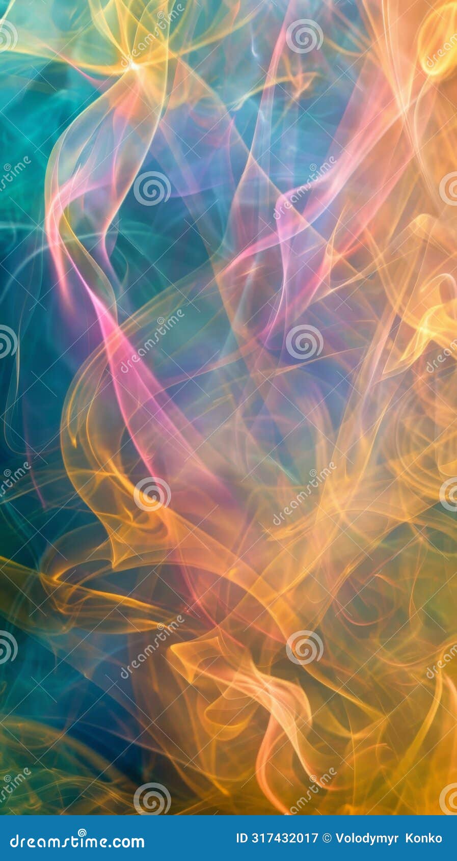 Colorful Abstract Smoke Patterns on a Blue Background Stock Image ...
