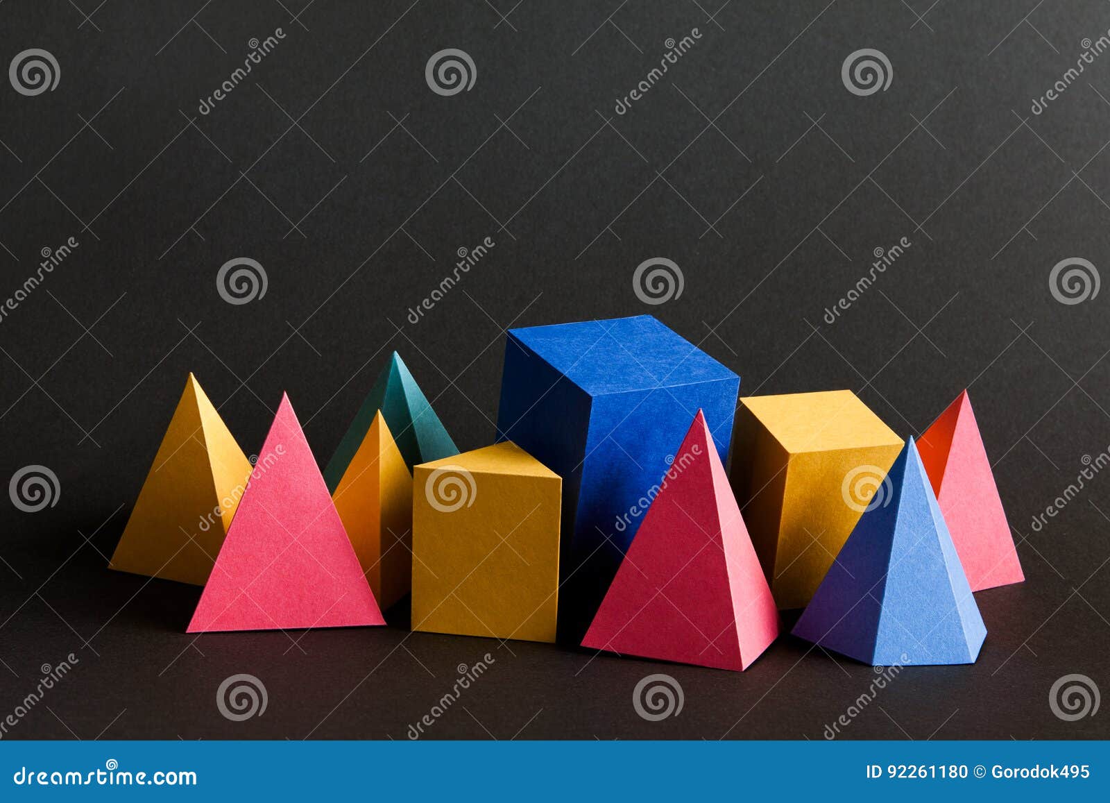 Colorful Abstract Solid Figures Composition. Three-dimensional Prism ...