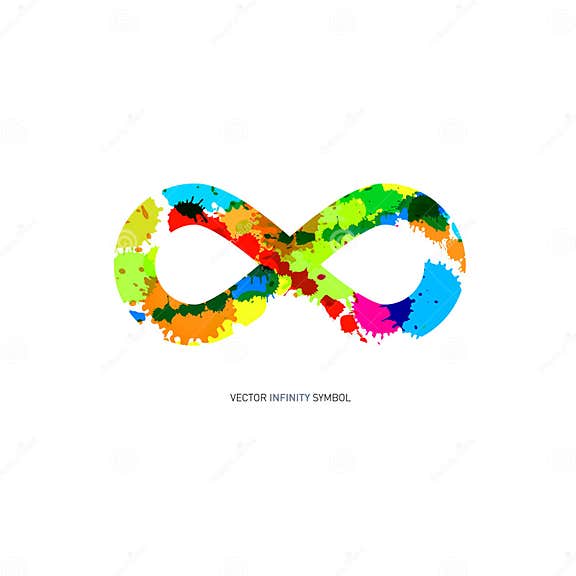 Colorful Abstract Splash Infinity Symbol Stock Vector - Illustration of ...