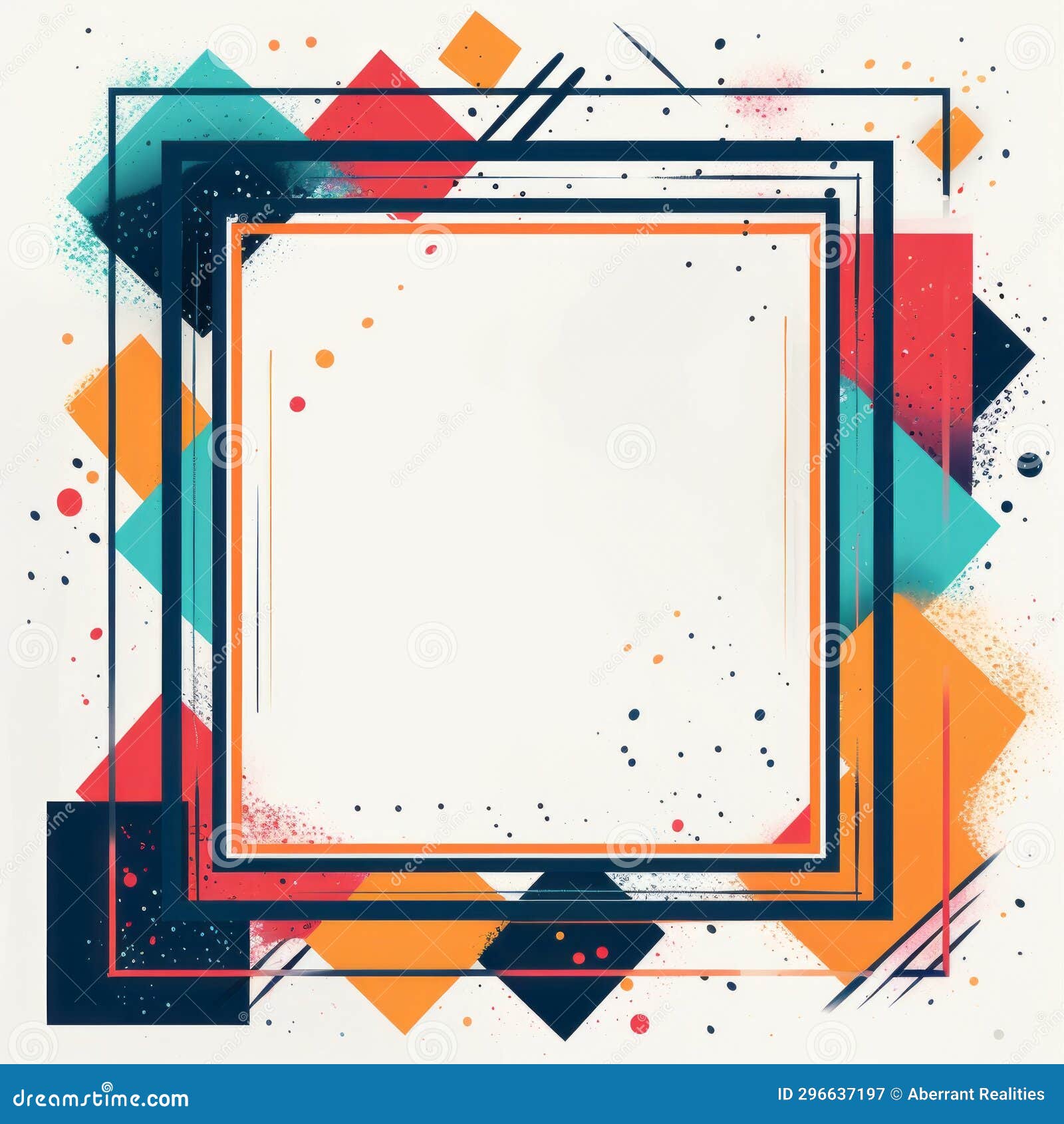 Colorful Abstract Square Frame on a White Background Stock Illustration ...