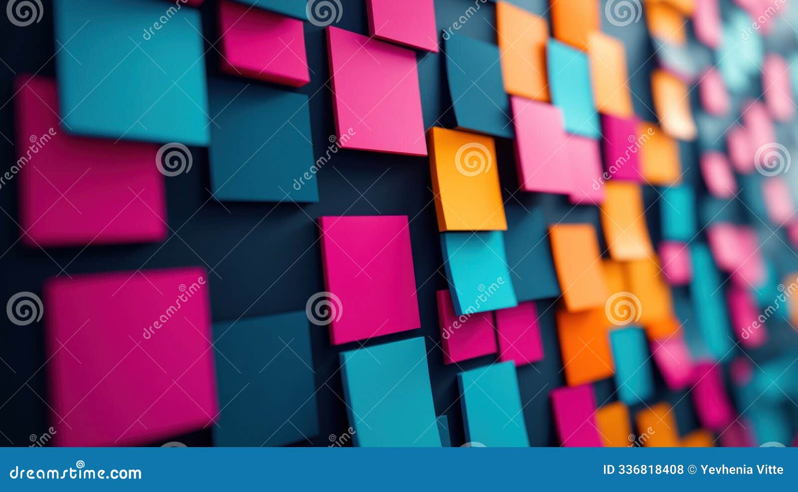 Colorful Abstract Squares on a Dark Background Stock Illustration ...