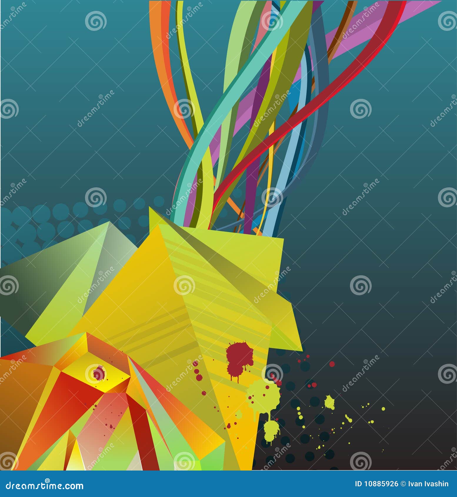 Colorful Abstract Streamers Stock Illustration - Illustration of ...