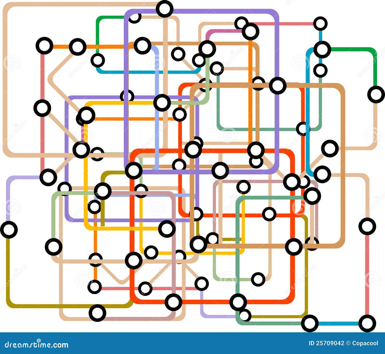 Colorful Abstract Subway Map. Vector Stock Vector - Illustration of ...