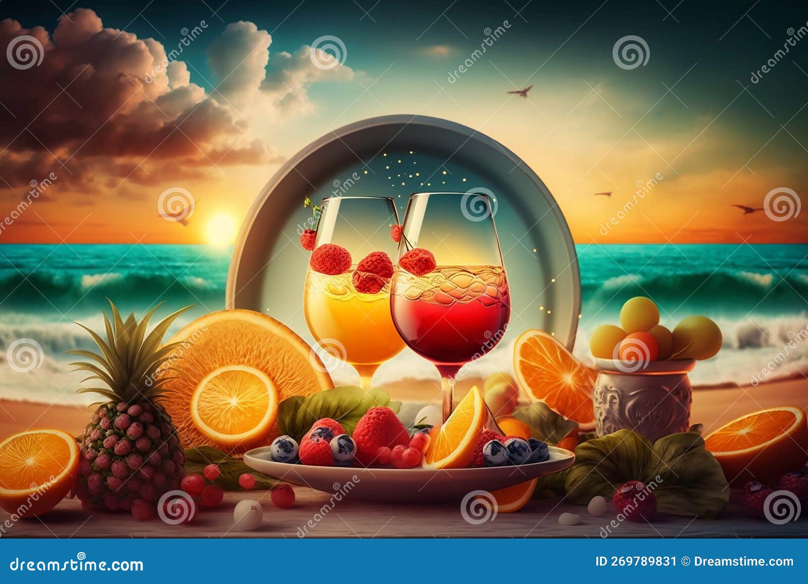 Colorful Abstract Summer Fantasy Background, Generative Ai Stock ...