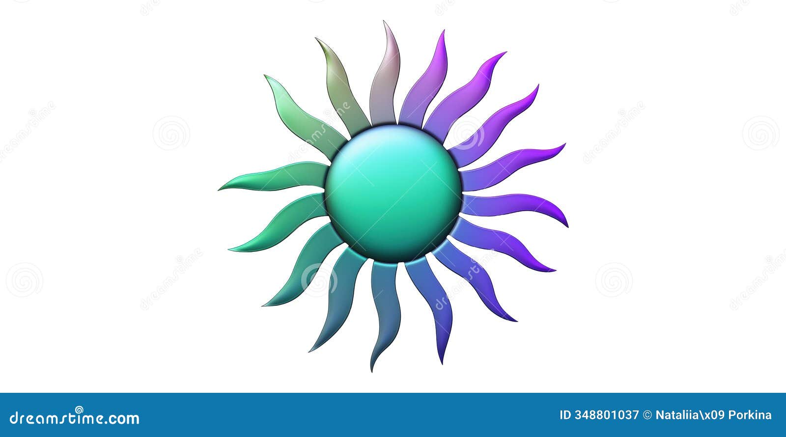 Colorful Abstract Sun Emblem with Wavy Rays Isolated on Transparent ...