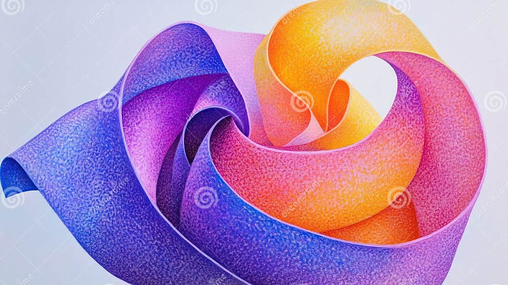 A Colorful Abstract Swirl of Ribbons in Gradient Hues Creating a ...